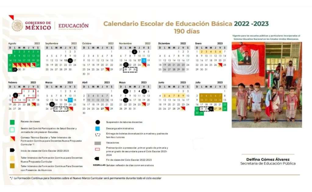 Calendario SEP: Propuesta para el ciclo escolar 2022-2023