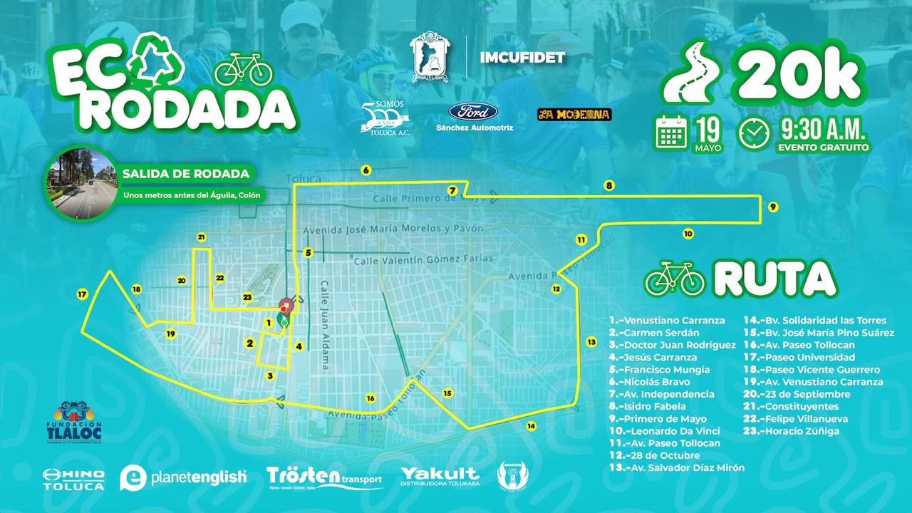 ¡Prepará tu bici! Participa en la Eco Rodada en Toluca